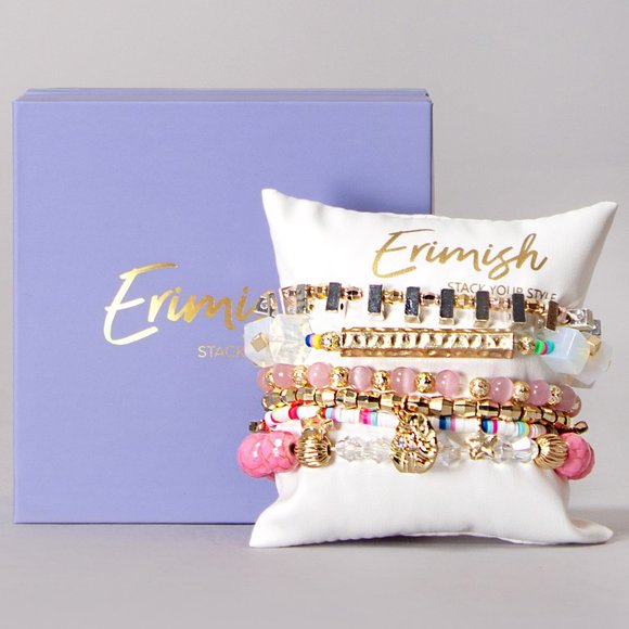 Erimish | Jewelry | Erimish Pink Cashmere Bracelet Stack | Poshmark